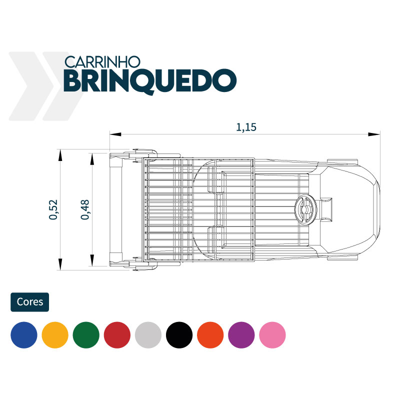 Carrinho 120L duas cestas - Polymac
